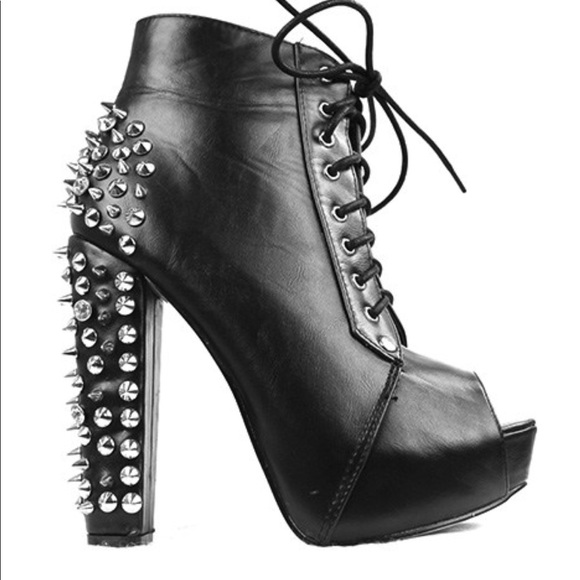 Nordstrom | Shoes | Black Open Toe Spiked Boots | Poshmark